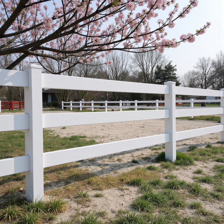 Horse Paddock PVC Fencing Post and Rail Panel Fence for Horse Yards ...