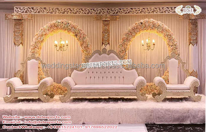 Muslim Walima Sofa Set for Bride & Groom Pakistani Design Fancy Wedding ...