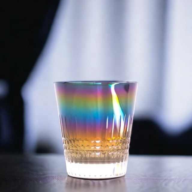 Japanese Artisan's Handiwork Titanium Coating Kiriko Glass Mug by ...