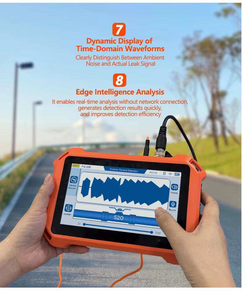 PQ128E Leak Detector with 5 Sensors, 26.24ft/8M Depth, Pinpoints Leaks ...