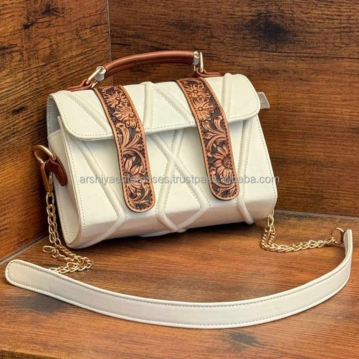 Luxury Brand Designer Hand Tooled Quilted Leather Boxy Shape Crossbody ...