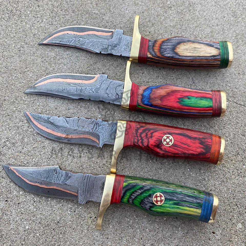 Lot of Mix Damascus Hunting Knife With Cover Immediate Delivery Ready ...