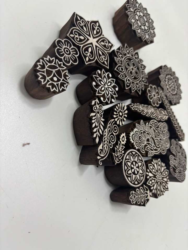 Hand Carved Wooden Printing Blocks for Textile Fabric Paper Craft Block ...