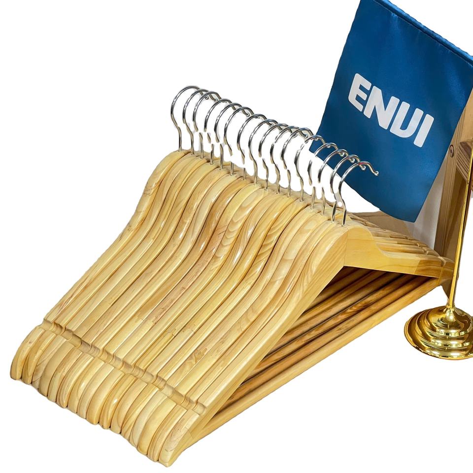 Custom Pine Wood Coat Hangers Luxury Wooden Clothes Hangers with Iron ...