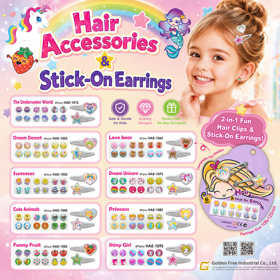 Kids Cartoon Hair Clips with Heart Star & Design Glitter Decorative ...