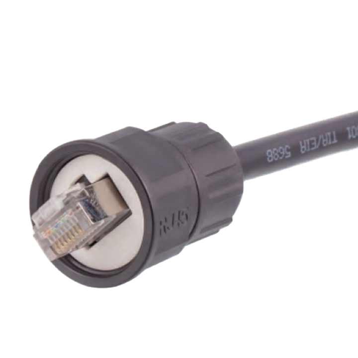 RJ45 Cat5 Network Cable Black Rj45 Connector Factory Automation Control ...