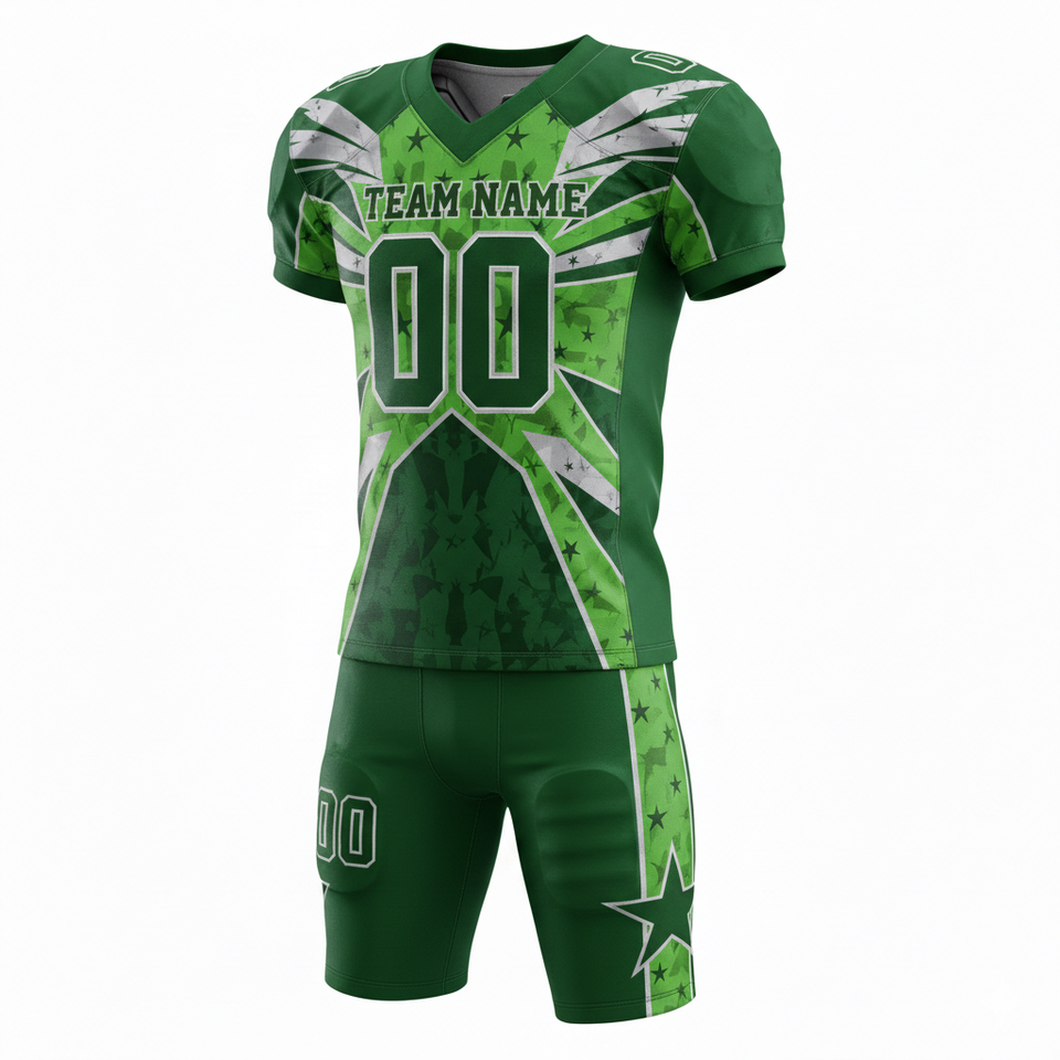 Custom American Football Uniform Jersey Shorts Set with Front Logo ...