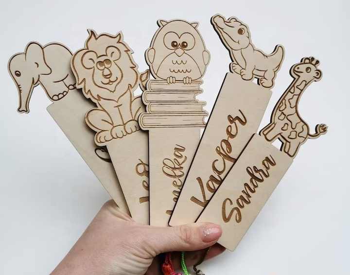 Personalized Animal Bookmarks for Kids Laser File Cutting Wood ...