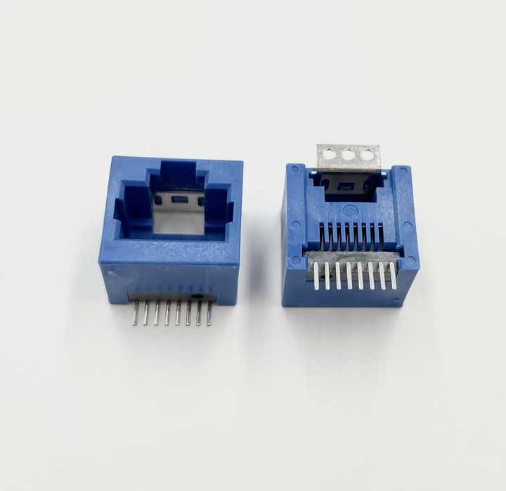 RJ45 8P8C Female Cat5e Cat6 Cat6a Tab Down 180 degree Unshielded Socket Ethernet SMT Connector ...