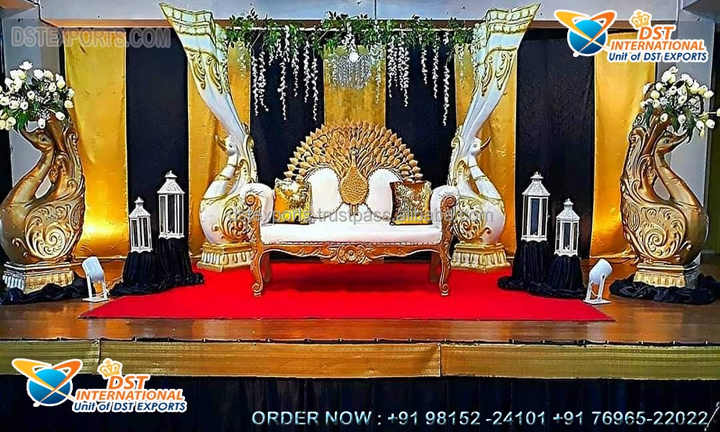 Big Temple Theme Traditional Wedding Stage - South Indian Style
