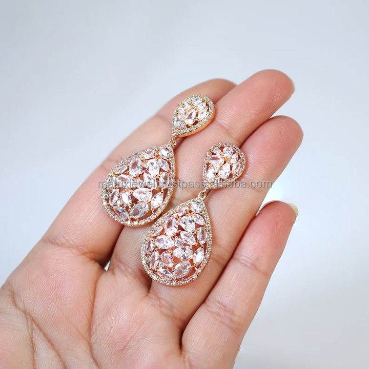 Unique Design Pear Shape Earring with Moissanite Diamonds