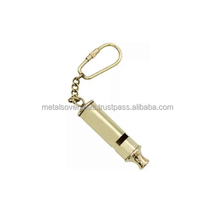Brass Key Chain Whistle Marine Nautical Key Ring Brass Nautical Keyring ...