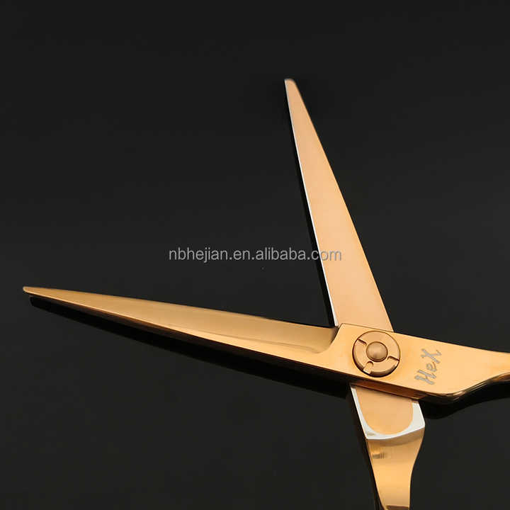 Rose Gold 5.5" bob Cut Hair Scissors 440C Professional Hair Cutting Scissors Level Straight ...