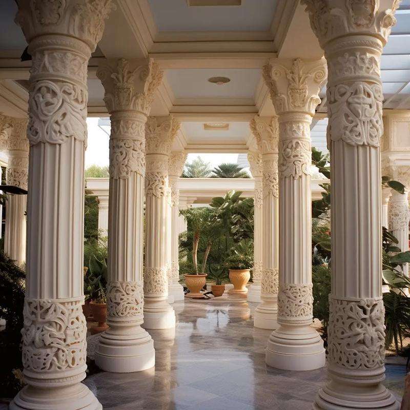High-quality Modern Round Granite Columns in Roman Style with Hollow ...