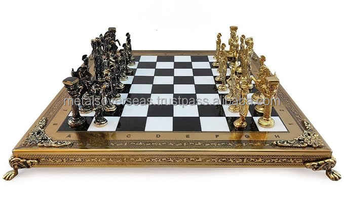 Luxury Metal Brass Chess Board - Perfect for Gift & Play