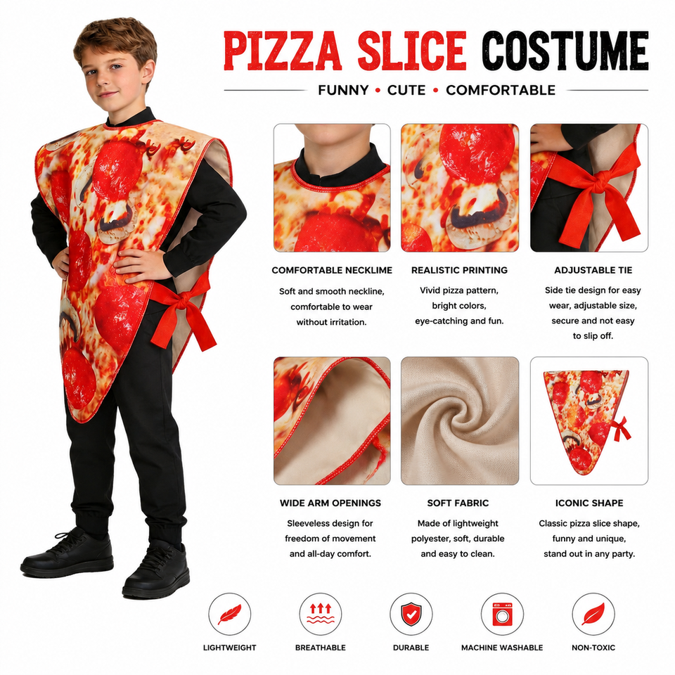 Baige Kids Pizza Costume Food Theme Cosplay Outfit Funny Role Play ...