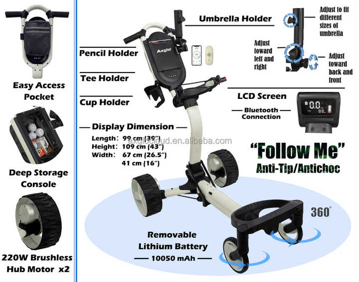Best Electric Golf Push Cart - Automatic Remote Control