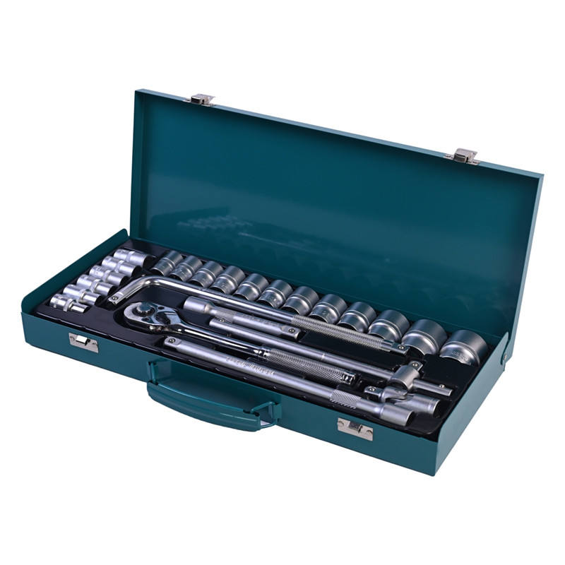 24pc 1/4" 3/8" 1/2" Drive Socket Set Professional Socket Wrench Set ...
