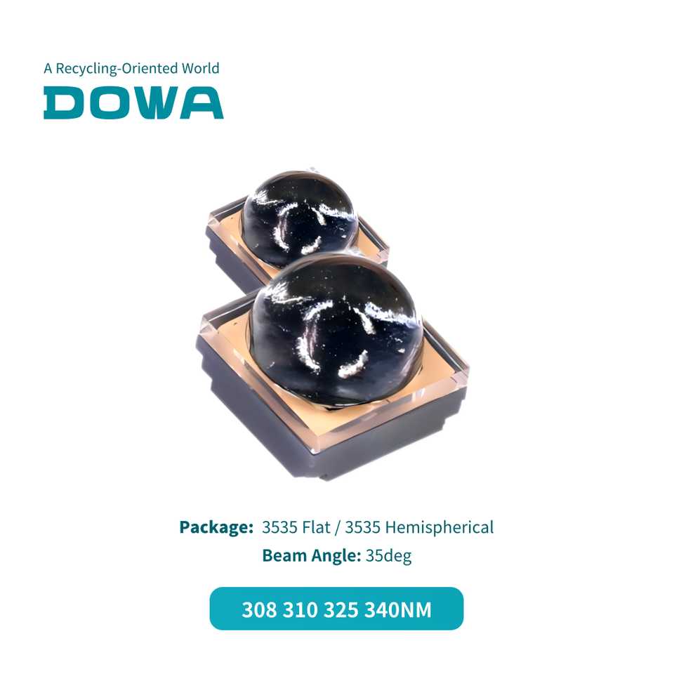 DOWA UV LED Bare Chip Dies Flip Chip Form Au AuSn Pad 340nm UVA LED ...