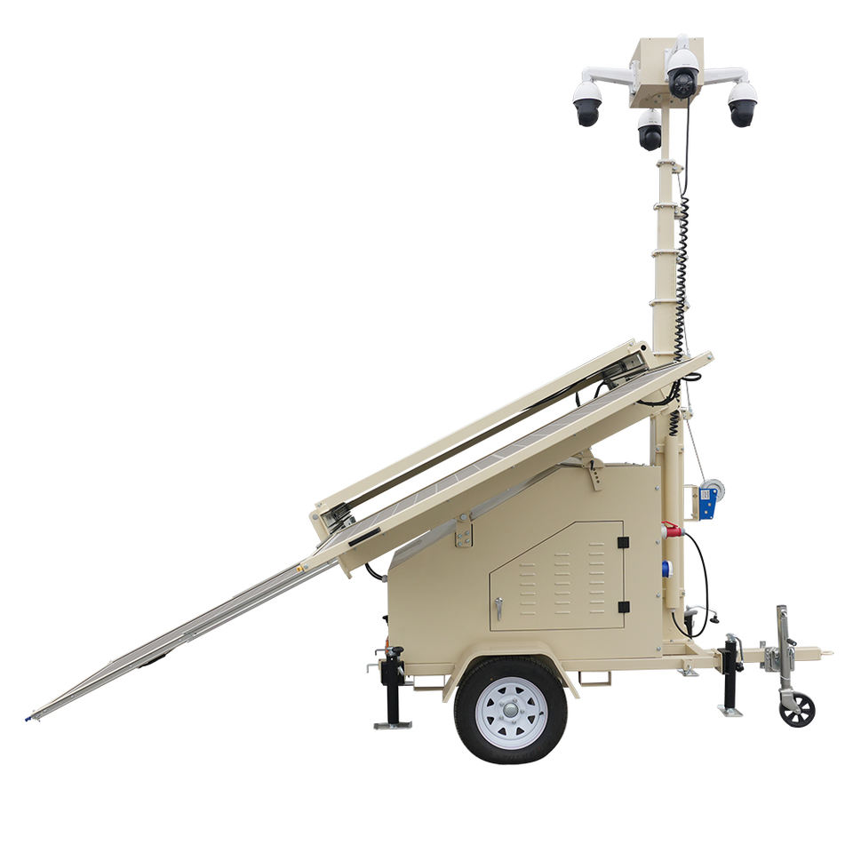 Mobile Light Tower With Telescopic 9m High Mast With a Camera Lighting ...