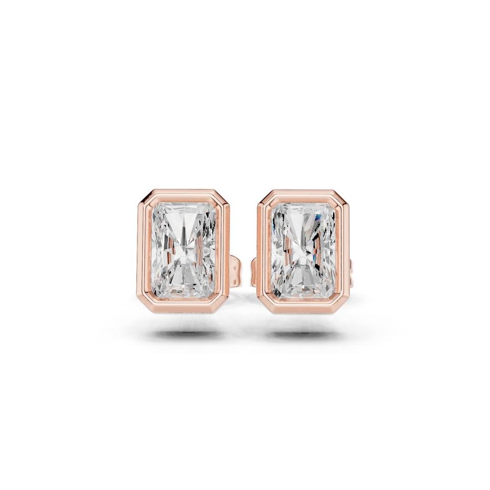 Best Selling 1 CT Each Radiant Cut Shape Stud Earrings 14K Solid Gold ...