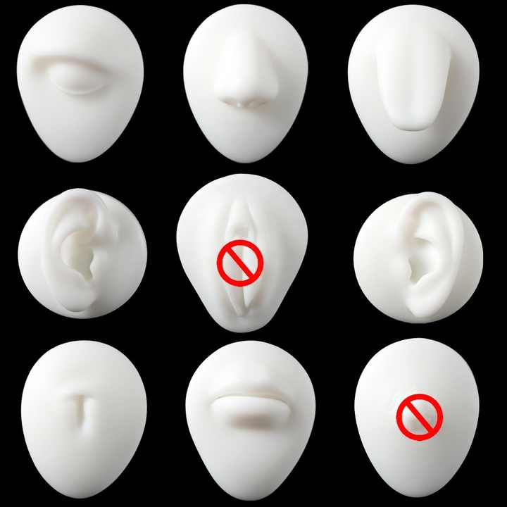 Black Brown White Skin Color Silicone Model for Piercing Practice