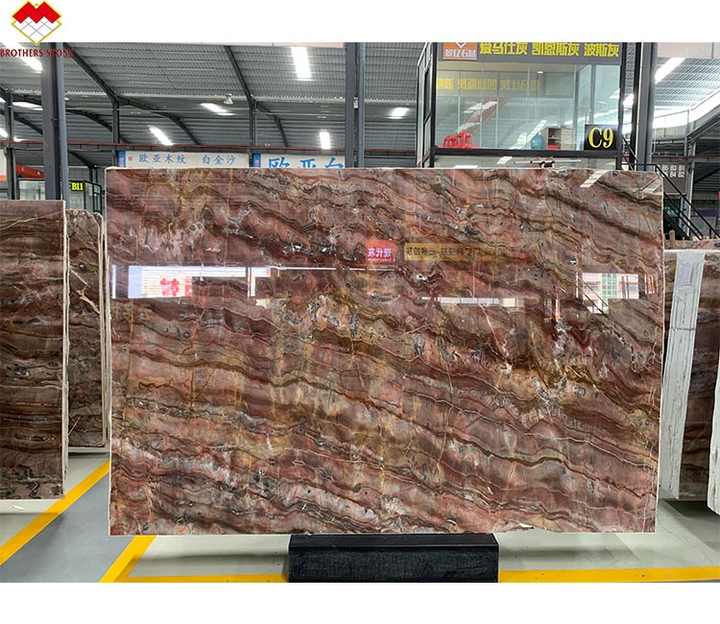 Modern Red Spider Marble for Table Countertop and Floor Tile Book Match ...