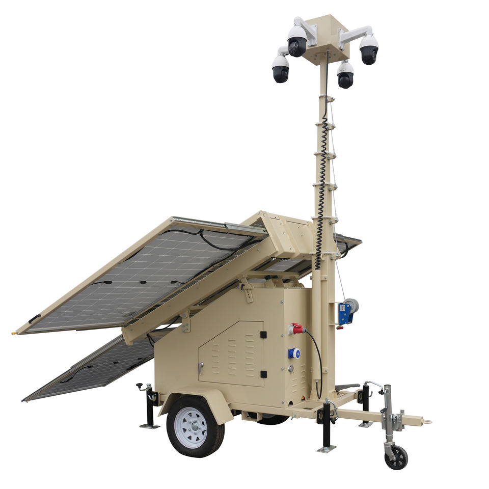 Mobile Light Tower With Telescopic 9m High Mast With a Camera Lighting ...