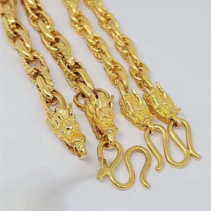 Joyería permanente de alta calidad 24K Gold Filled 24 "Collar de joyería de oro de plata no ...