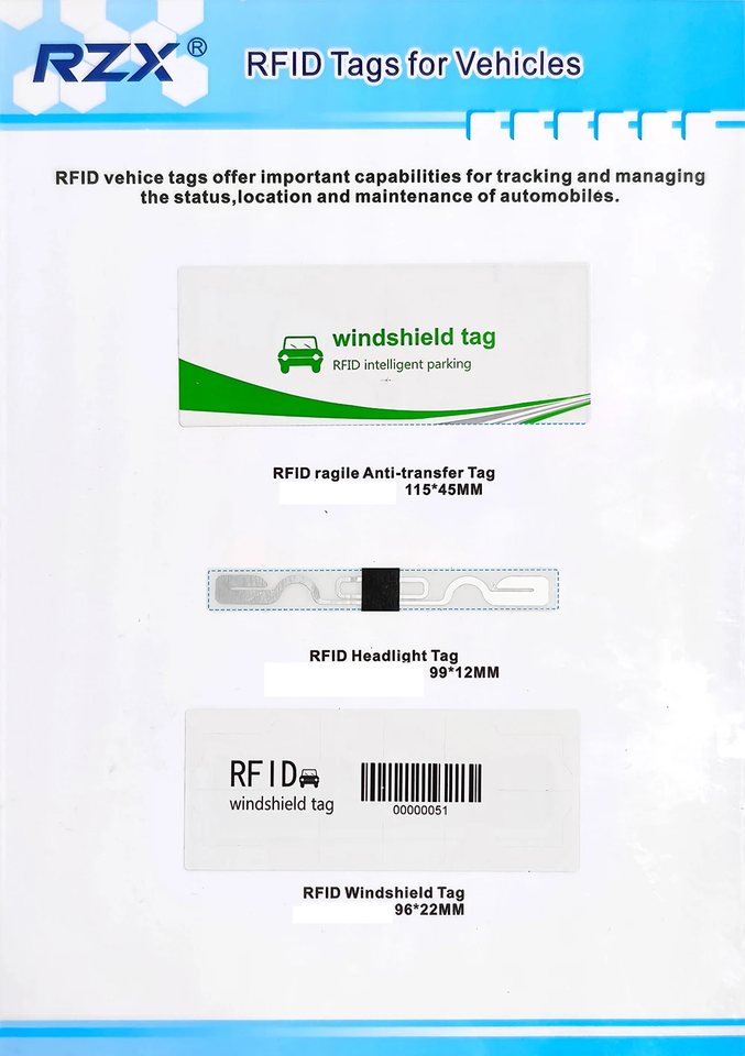Passive RFID Sticker Long Range Windshield Tag RFID UHF Vehicle Car ...