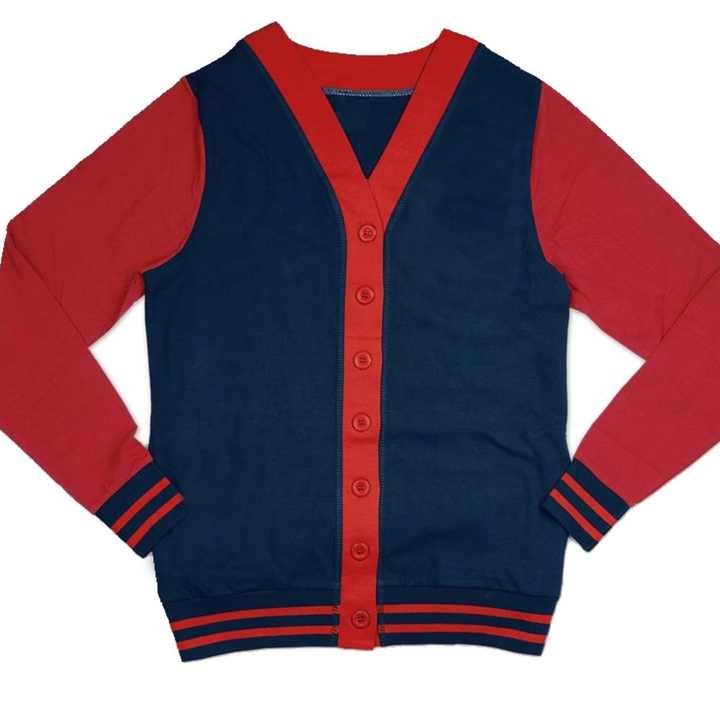 University College Cardigan Knitted Sweater Open-Front Embroidery ...