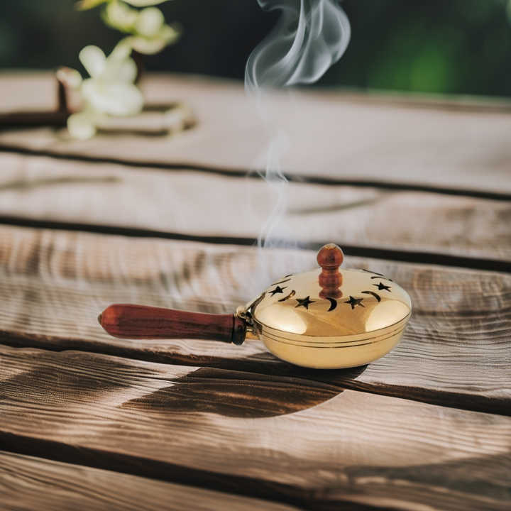 Adjustable Brass Pan Incense Burner Sandalwood Ocean Jasmine Clary Sage ...