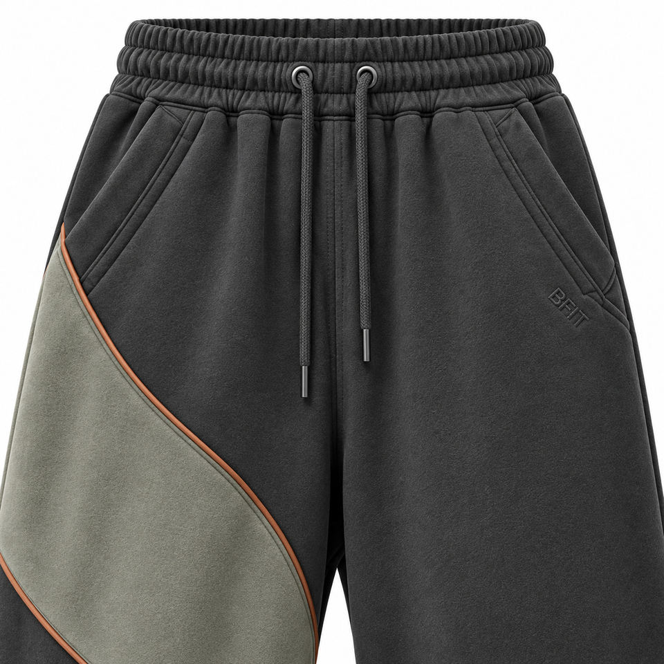 Baggy Fit Fleece Sweatpants Elastic Waist Drawstring Style Streetwear ...