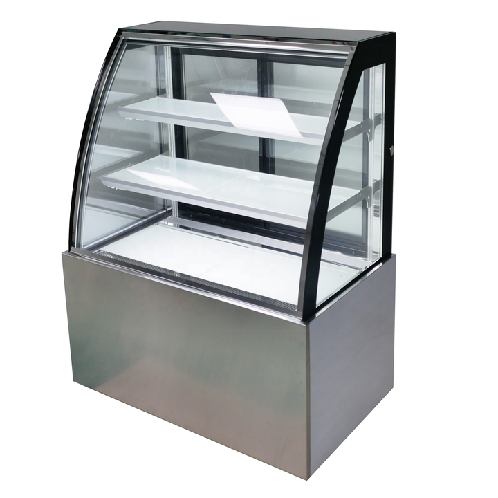 Curved Glass Cake showcase 2 Tiers Cake Display Cabinet Fruit Display ...
