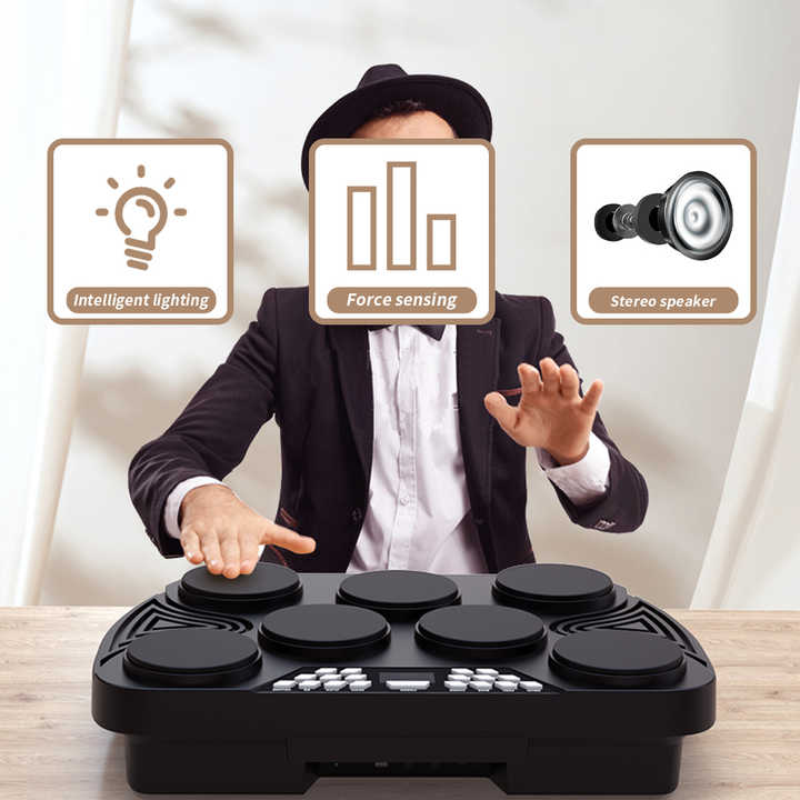 Konix ED01 Velocity Sensitive Drum Kit - Professional Quality