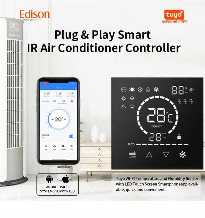 Flexible PVC Mini Split Panel 12Vac Thermostat Controller Smart AC ...