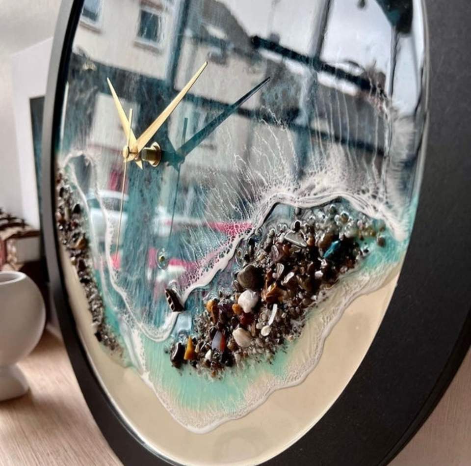 Epoxy Resin Casting Resin Statue Ocean Wave Abstract Battery Operated ...