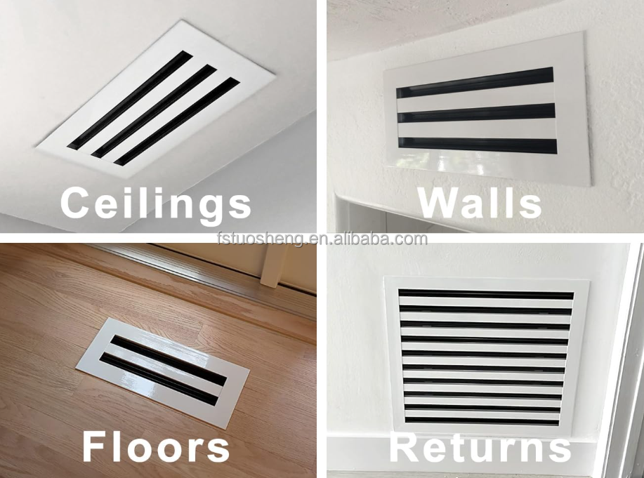 Modern Stainless Steel Adjustable HVAC Wall & Ceiling Cover Air ...