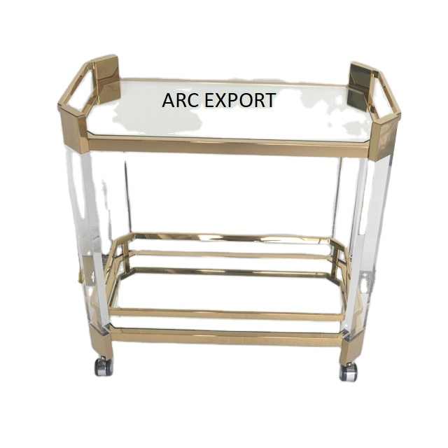 White Color Style 2 Tier Modern Designing Trolley Dinner and Lunch Ware ...