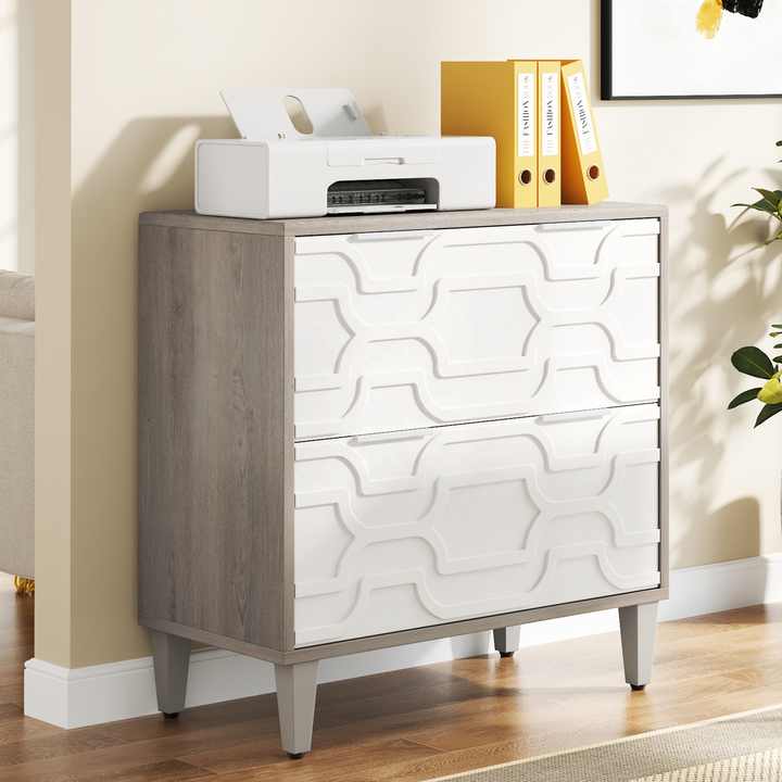 Tribesigns Modern Printer Stand With 2 Storage Drawers For A4/letter/legal Size Home Office ...