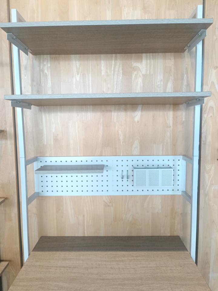 Modern Home Office Desk Study Table With Shelf Pegboard Storage Frame ...