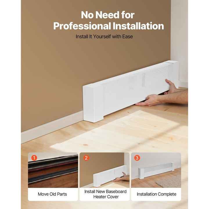 Basic Series 3 ft Heavy-Duty Steel Electric Heater Front Cover for Home ...