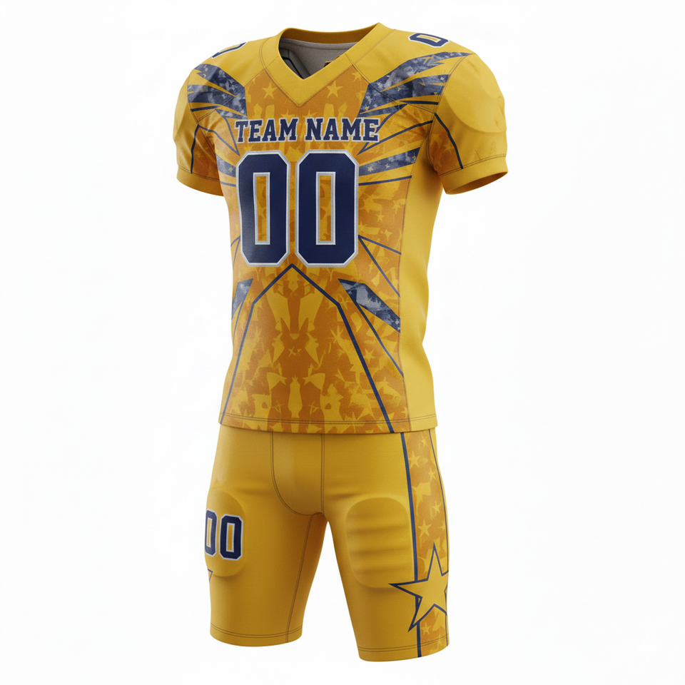 Custom American Football Uniform Jersey Shorts Set with Front Logo ...