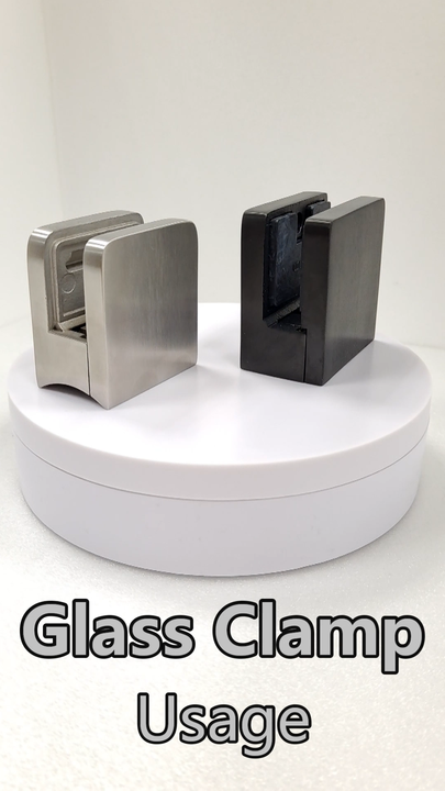 Matte Black Square Stainless Steel Handrail Railing Glass Clamp - Buy ...