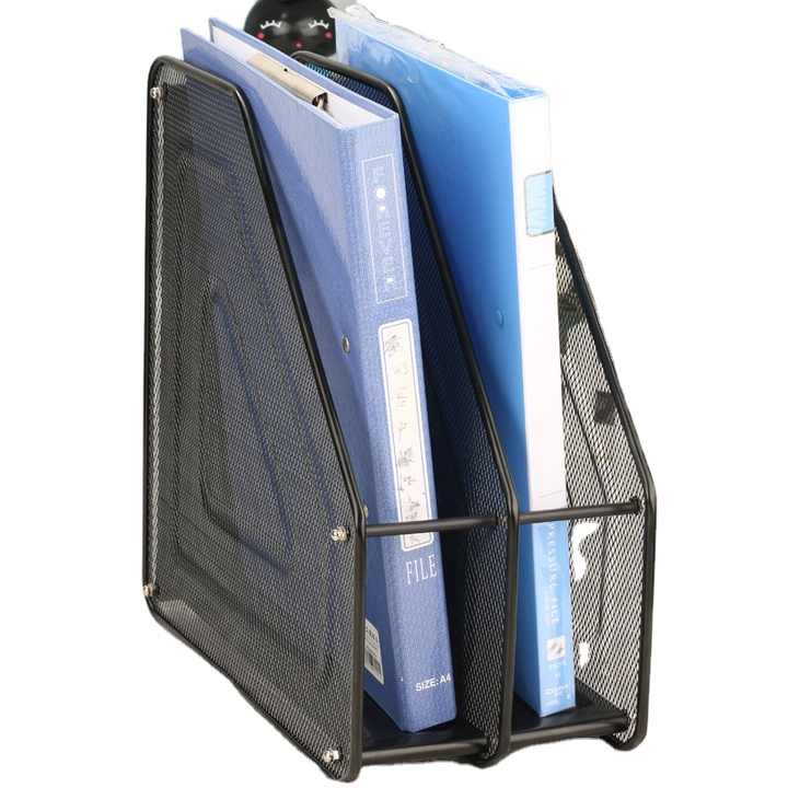 2 Tier Metal Mesh Magazine Holder - Eco-Friendly Organizer