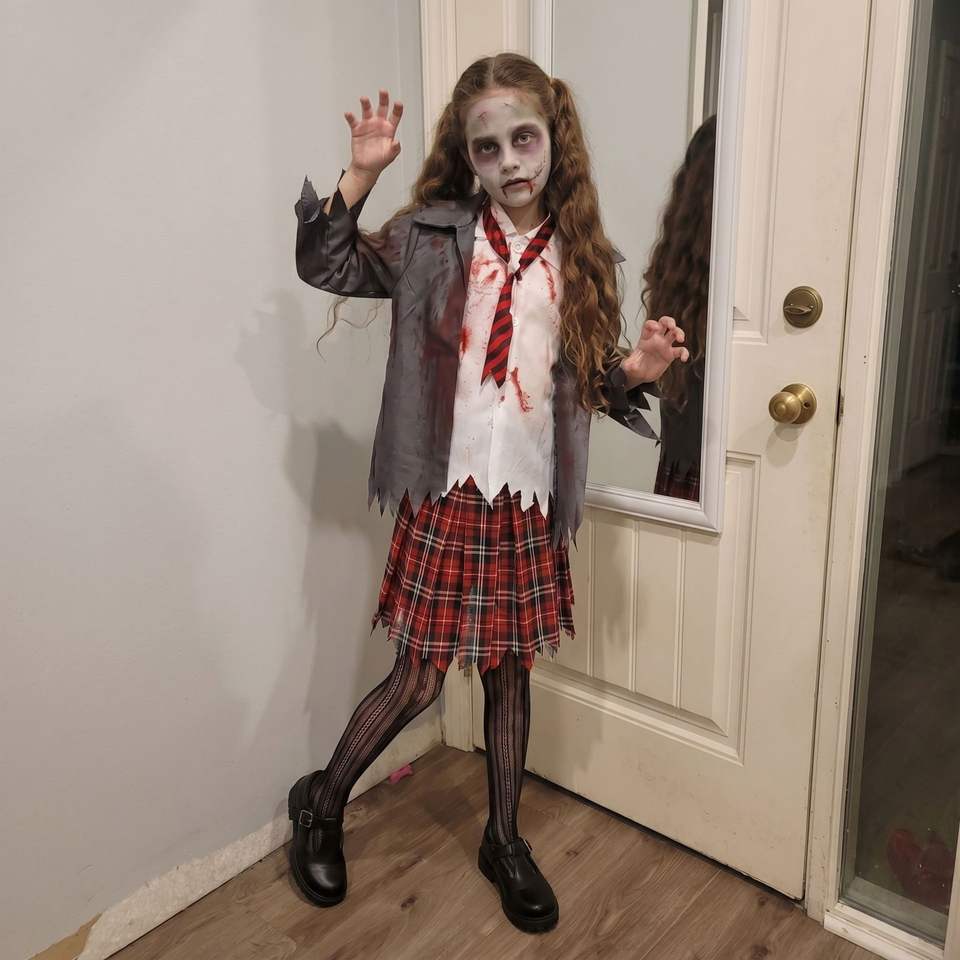Baige Kids Zombie School Girl Costume JK Style Cosplay Outfit Halloween ...