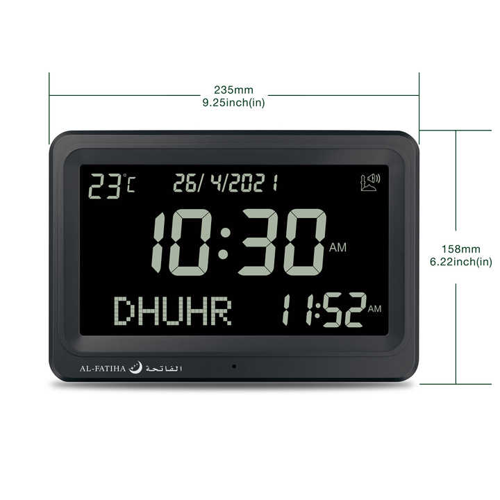 Athan Clock with Muslim Hijri Calendar Adhan Prayer Time Islamic ...
