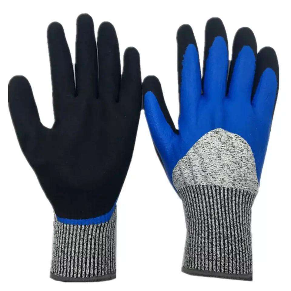 SONICE En388 Level 5 Double Dipped Nitrile Coated Anti-Cut Gloves HPPE ...