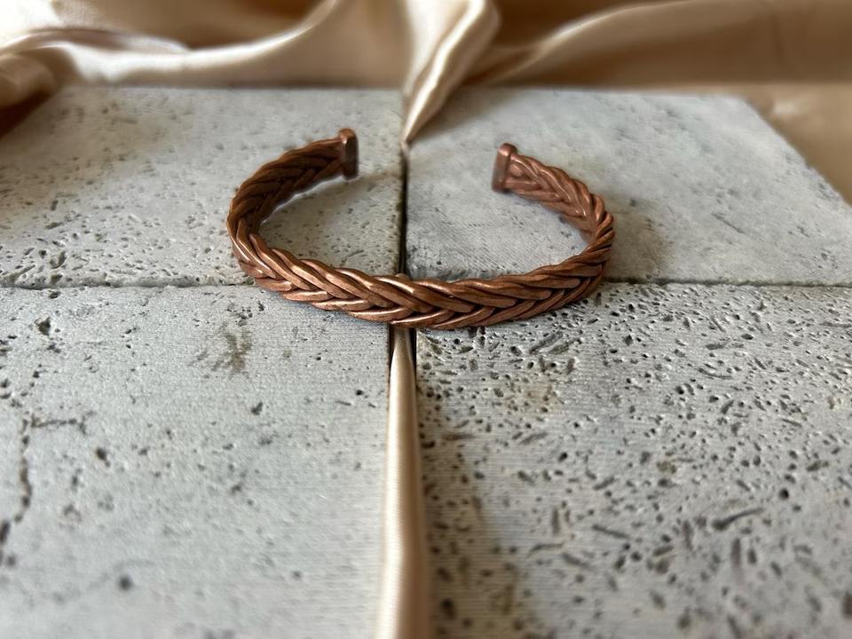 Magnetic Therapy Pure Copper Bracelet for Pain Relief Minimalist Smooth ...