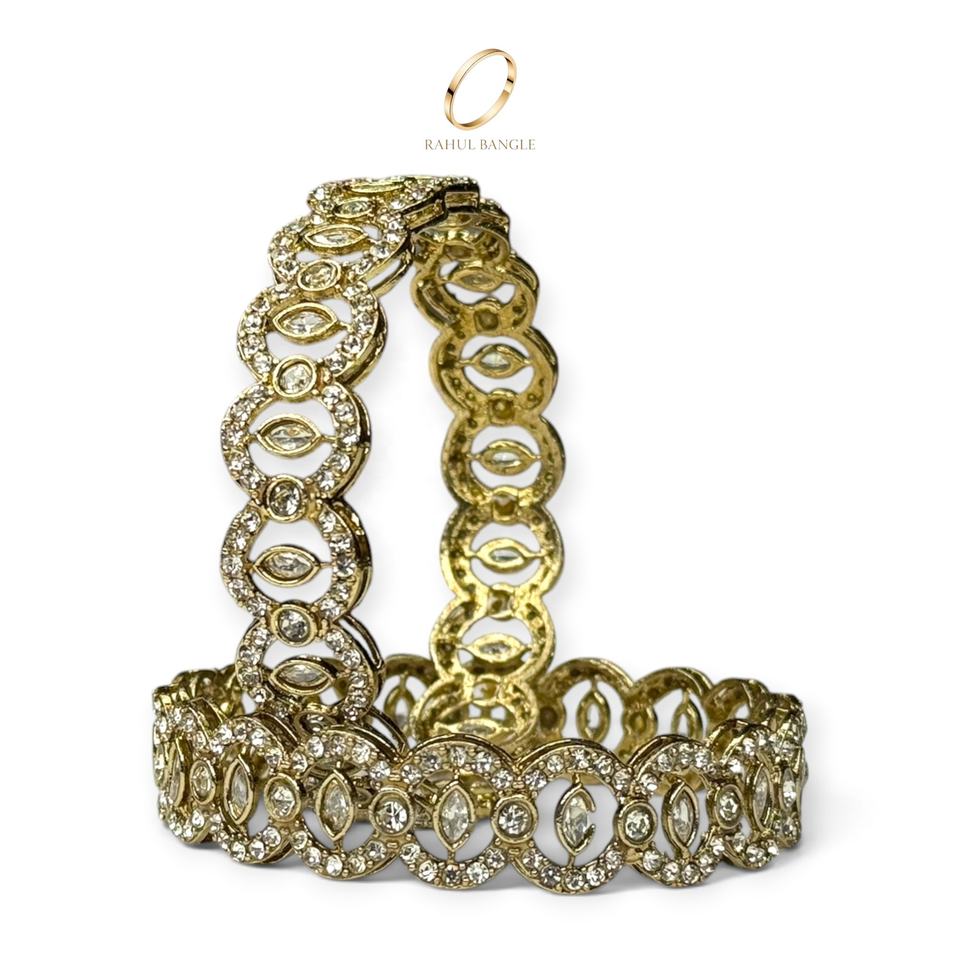Designer Floral Wrist Gold Bracelet Luxury Gold Plated Crystal ...